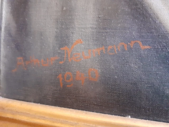 ANCIENNE ET BELLE HST, 1940, PORTRAIT D'UN HOMME, signée ARTHUR NEUMANN ...