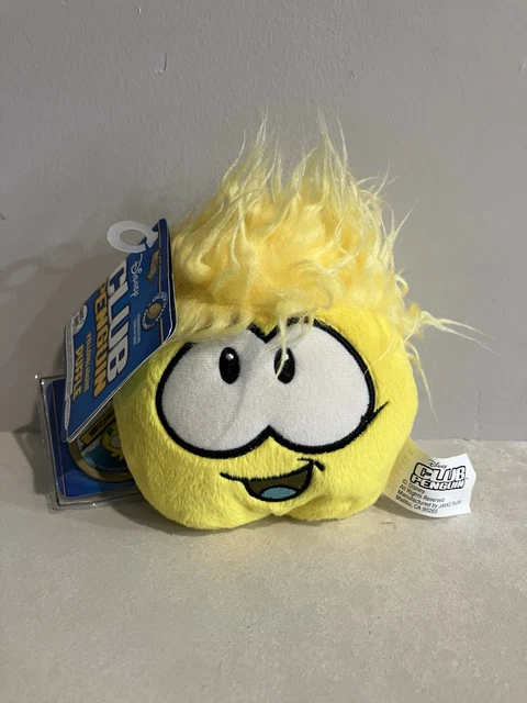 DISNEY CLUB PENGUIN Yellow Smiling Puffle Plush Series 3 w/Tag & Coin ...