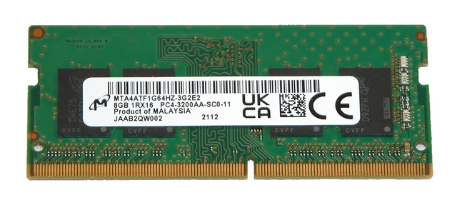 MICRON MTA4ATF1G64HZ-3G2E2 8GB DDR4-3200 PC4-25600 SODIMM L47725-001 ...