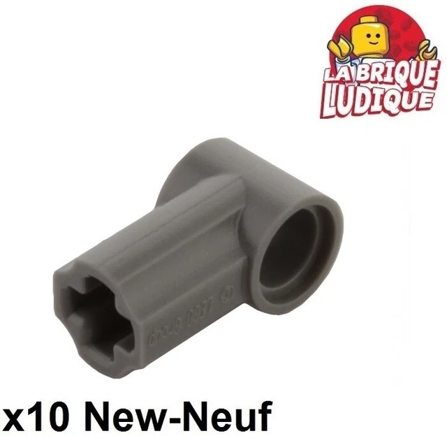 LEGO TECHNIC 10X Axe Axle pin connector angled #1 gris foncé/dark b ...