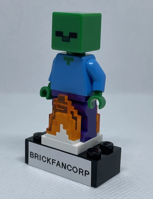 LEGO MINECRAFT ZOMBIE with Fire Base Minifigure (min069) [21152] £9.48 ...