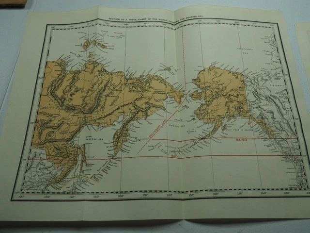 VINTAGE MAP &SECTION of a Track, Chart of the World, Covering the ...