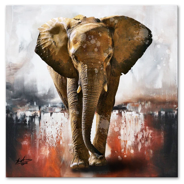 LEINWAND BILDER ELEFANT Abstrakt Wandbild Wanddeko Wohnzimmer Modern Kunst 3044A EUR 29,90 ...