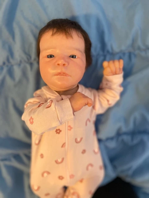 REALBORN RUBY AWAKE Reborn Doll 18” Rooted Mohair Lifelike Baby Girl ...