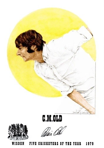 CHRIS OLD - Wisden Cricketer of the Year 1979 print - GENUINELY ...