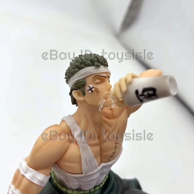 ANIME ONE PIECE Roronoa Zoro Drink Alcohol Eat Meat Sitting figure 14 ...