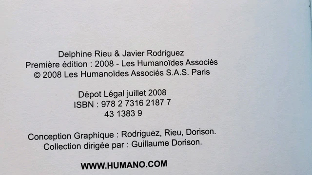 #BD EO HUMANOÏDES ASSOCIÉS / A.Doll.a / RIEU RODRIGUEZ/ TOME 1 2008 TBE ...