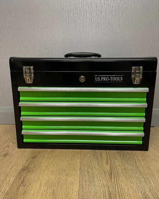 US PRO TOOLS Portable Toolbox Tool Chest Box Cabinet Garage 4 drawer ...