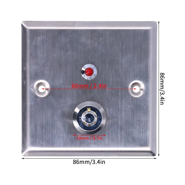 KEY OPERATED SWITCH 0.9mm Thick Panel 12VDC Exit Switch For Home ...