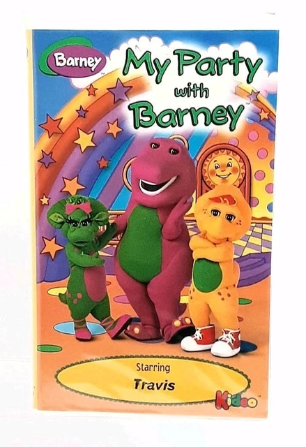 MY PARTY WITH BARNEY VHS Tape 🥳 Personalized Starring TRAVIS By Kideo ...