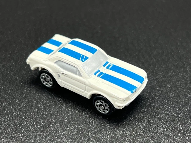 MICRO MACHINES VINTAGE Galoob 1998 60’s Ford Mustang White Blue Stripe ...