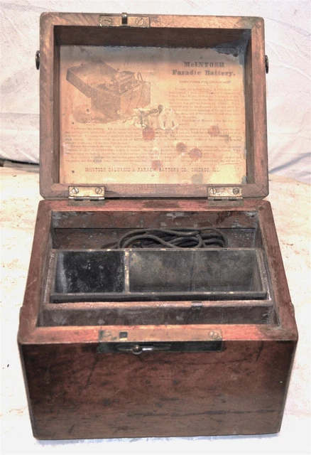 ANTIQUE MCINTOSH GALVANIC FARADIC BATTERY # 22 QUACK MEDICINE 1890's £ ...
