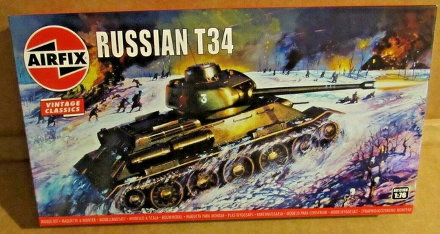 AIRFIX RUSSIAN T34 Tank 1:76 Scale Model Kit Ww2 Armoured Vehicle Ussr ...