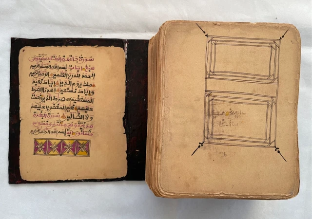 ANTIQUE ARABIC ISLAMIC AFRICAN HANDWRITTEN MANUSCRIPT QURAN KORAN 19th ...