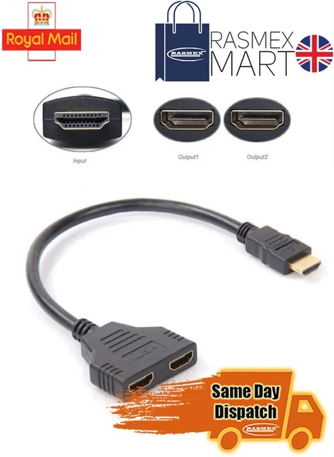 Hdmi Splitter 4k 1 Input 2 Output Male To Female Cable 1080p Adapter Converter £4 49 Picclick Uk