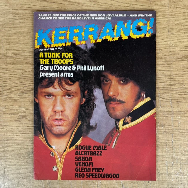 KERRANG MAGAZINE ISSUE 94 Gary Moore Phil Lynott Saxon Venom Glenn Frey ...