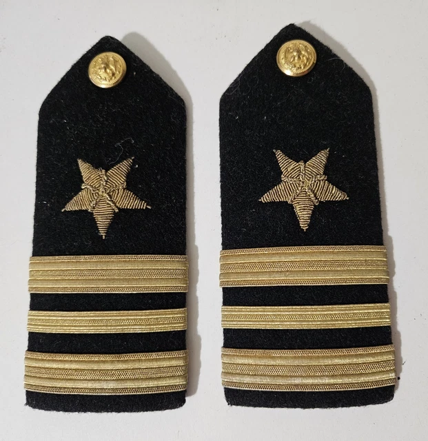 WWII US NAVY Officer Curved Shoulder Board Lieutenant Commander Rank ...