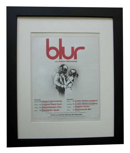 BLUR+THINK TANK+TOUR+POSTER+AD+RARE ORIGINAL 2003+Framed+Fast World ...