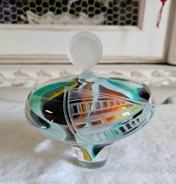 VASE OEUVRE UNIQUE EN VERRE SIGNÉ FIEVET 1991 AVEC CERTIFCAT D ...