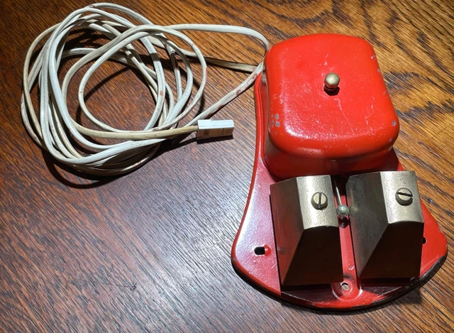 RED GPO BELL 64F with Brass Cowbells 2000Ω coils - wired for BT socket ...