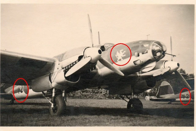 ORIG. FOTO - Flugzeug Heinkel He 111 mit Wappen in Rangsdorf ...