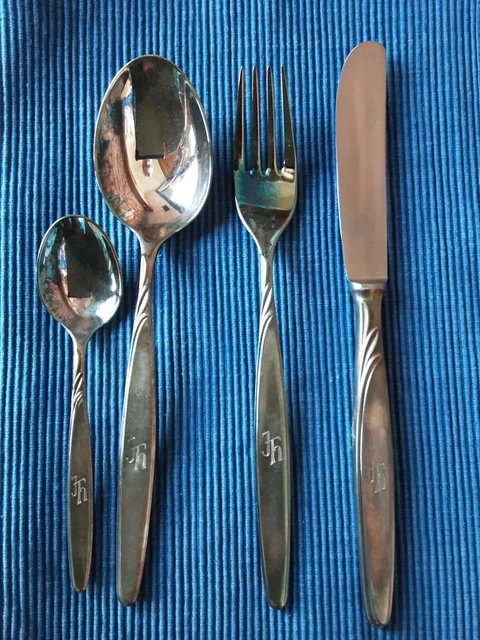 WMF PATENT FRIODUR 90er Silber Tafelbesteck Menü Besteck 4 teilig 50er ...