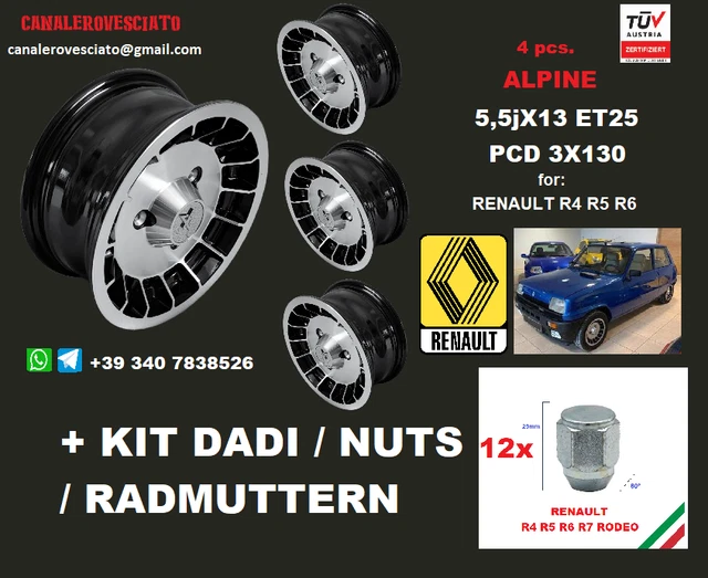 JANTES EN ALLIAGE Alpine Turbo à Partir De 13 Pouce 3 Trous pour ...