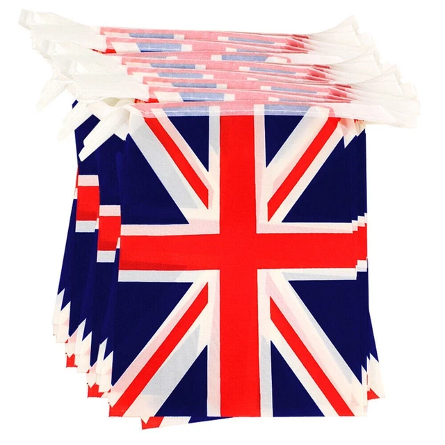 Remembrance Day UK Flag Bunting 10 Meter Triangle Flags 2 Pack Union ...
