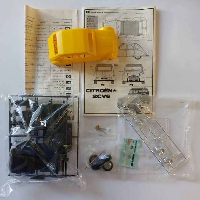 CITROEN 2CV6 CAR 1/24 Scale Imai Yellow Model Kit Sealed Contents 1983 ...