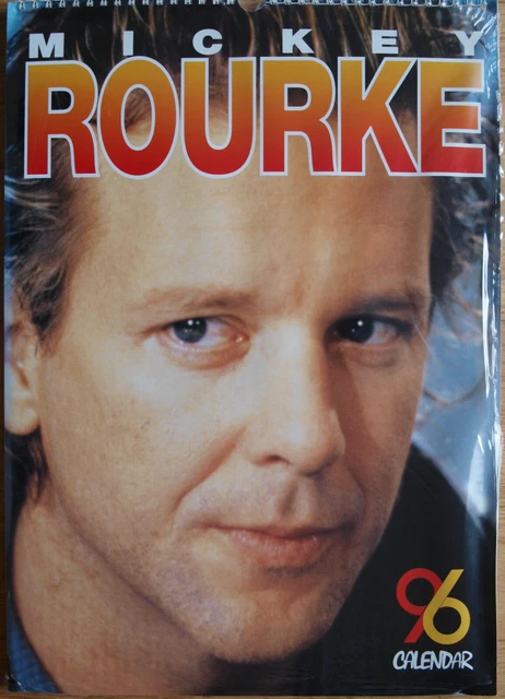 CALENDRIER MICKEY ROURKE 1996 fixation en spirale 30 x 42 cm 12 ...