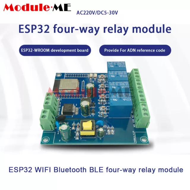 AC/DC ESP32 WIFI Bluetooth 4CH Relay Module ESP32-WROOM Development ... AC/DC ESP32 WIFI Bluetooth 4CH Relay Module ESP32-WROOM Development ...
