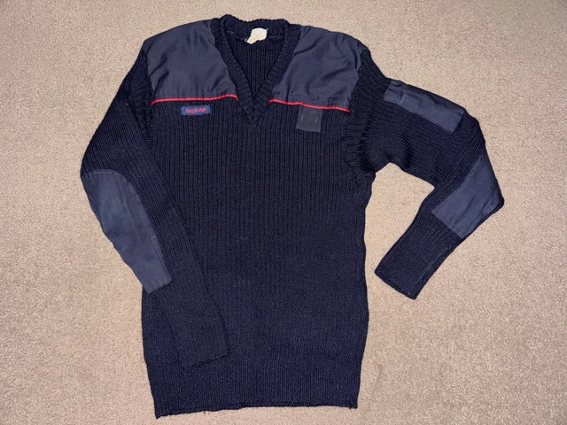 VINTAGE 80S ROYAL Mail postman pullover 132cm pure new wool not actual ...