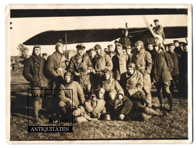 FOTO 1.WK JASTA Flugzeug Piloten Fliegerstaffel Trupp Gruppenbild u ...