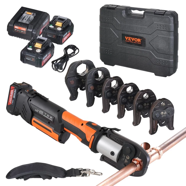 VEVOR PROPRESS TOOL, 18V Electric Pipe Crimping Tool for 1/2”, 3/4”, 1 ...