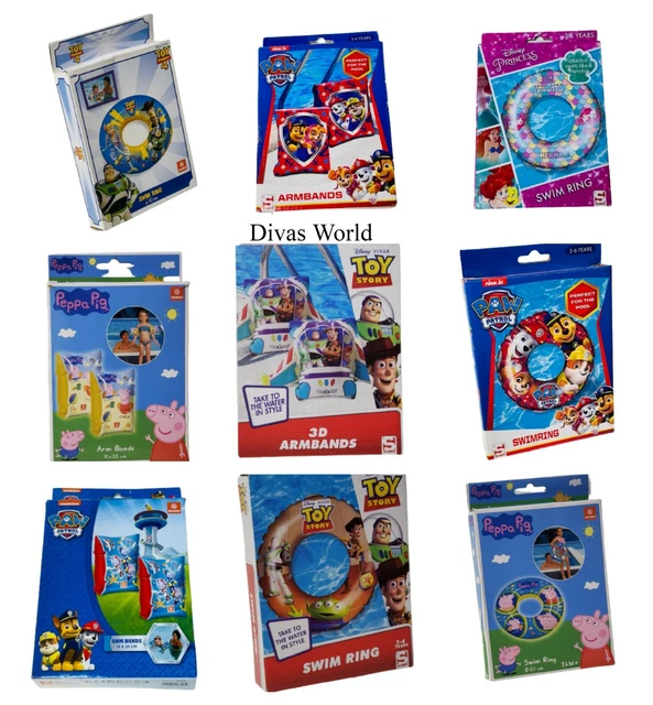 DISNEY PIXAR TOY Story Peppa Pig Paw Patrol 3D Armbands Swim Ring 3D ...