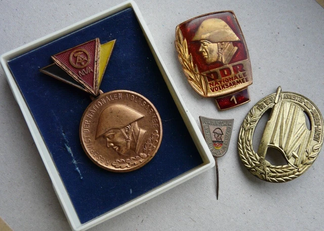 030 - GROUP of DDR East German NVA National Peoples Army Medal and ...