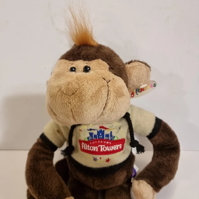 ALTON TOWERS MONKEY Plush Soft Toy Stuffed Cuddly 14" Giftworks Teddy ...