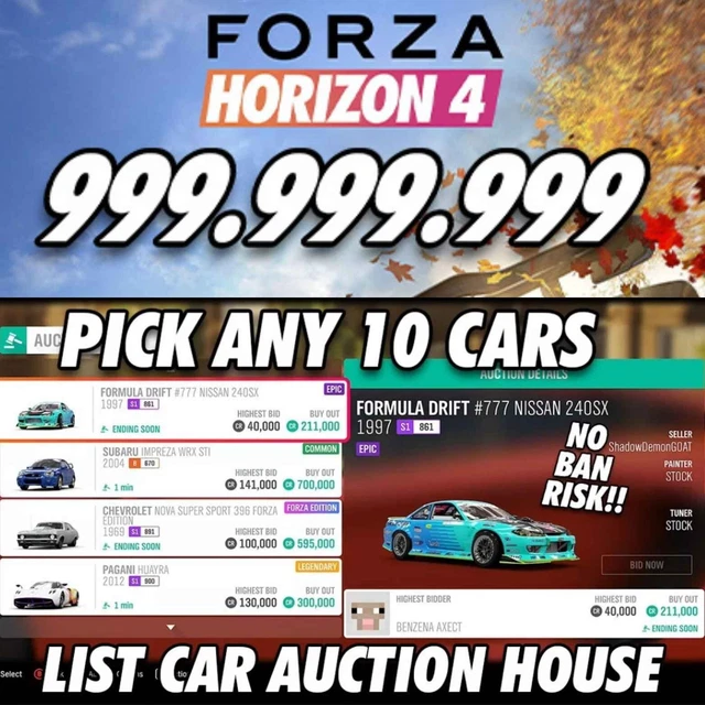 FORZA HORIZON 4 | 999 MILLION CREDITS + 10 CARS - SAME DAY DELIVERY ...
