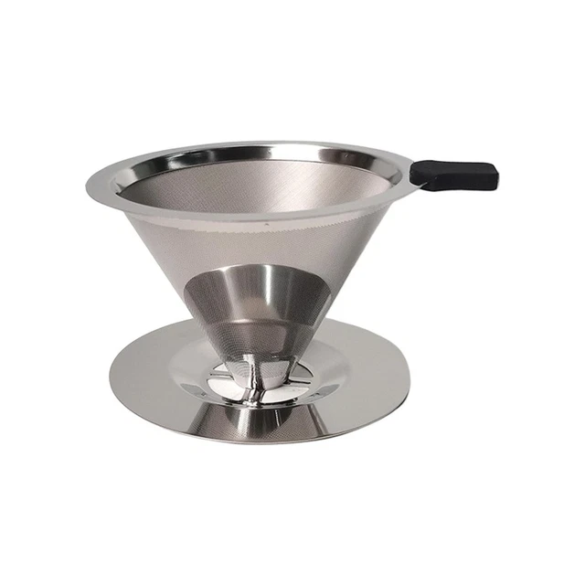 REUSABLE COFFEE STAINLESS Steel Pour Over Mesh Tea Dripper Cup Filter ...