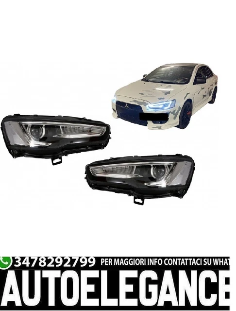FARI LED DRL adatti per MITSUBISHI Lancer (2007-2017) Doppio proiettore ...