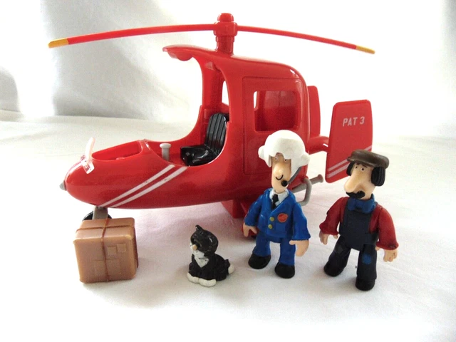 POSTMAN PAT, TED Glen And Jess The Cat With Sds Delivery Helicopter And ...