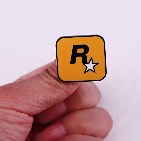 ROCKSTAR GAMES GTA Enamel Metal Brooch Badge Lapel Hat Pin Grand Theft ...