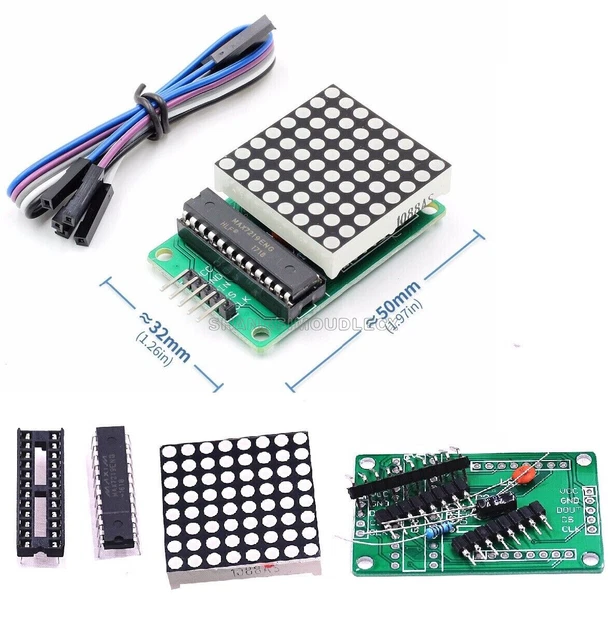 MAX7219 DOT LED Matrix Module MCU LED Control Display Modules for ...