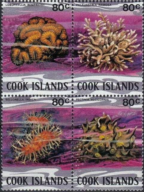 COOK ISLANDS 1981 - 80c Coral - Block of 4 - MNH EUR 4,95 - PicClick FR
