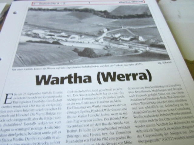 BAHNHÖFE MIT GLEISPLAN Dokumentation Wartha (Werra) Thüringen 4S EUR 5 ...
