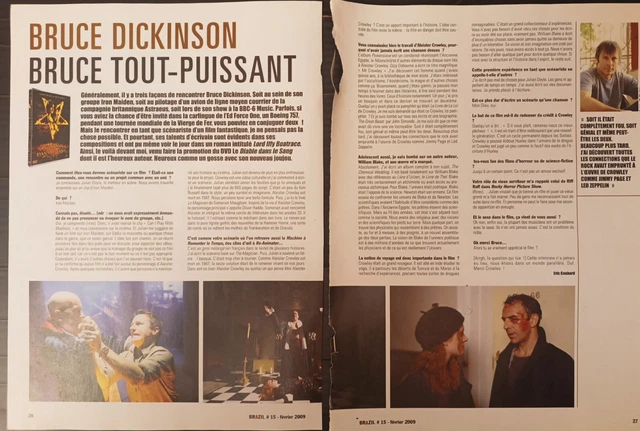 BRUCE DICKINSON IRON Maiden Article 2 Pages Magazine "Brazil" EUR 7,50 ...