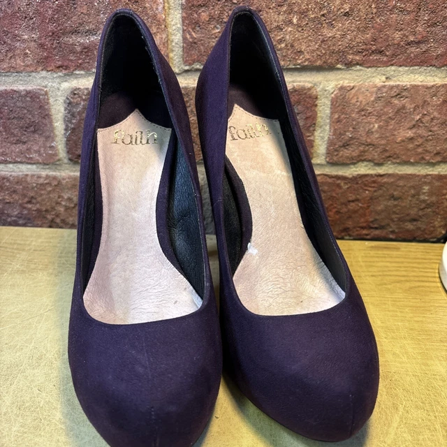 FAITH SHOES WOMEN'S Suede Stiletto Court High Heels Plum Purple UK 5 EU ...