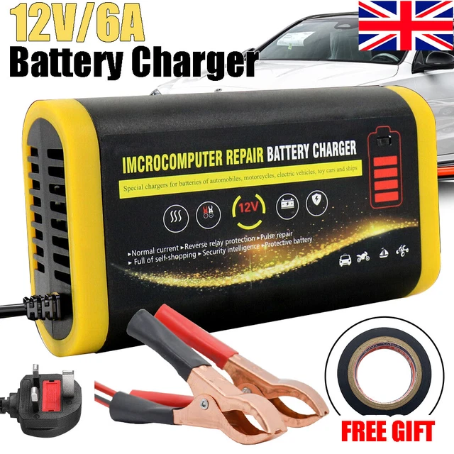 12V SMART AUTOMATIC Car Battery Charger Jump Starter Pulse Repair LCD ...