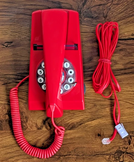 VINTAGE WILD & Wolf Trim Phone - Funky, Retro 1970's Style Red Push ...