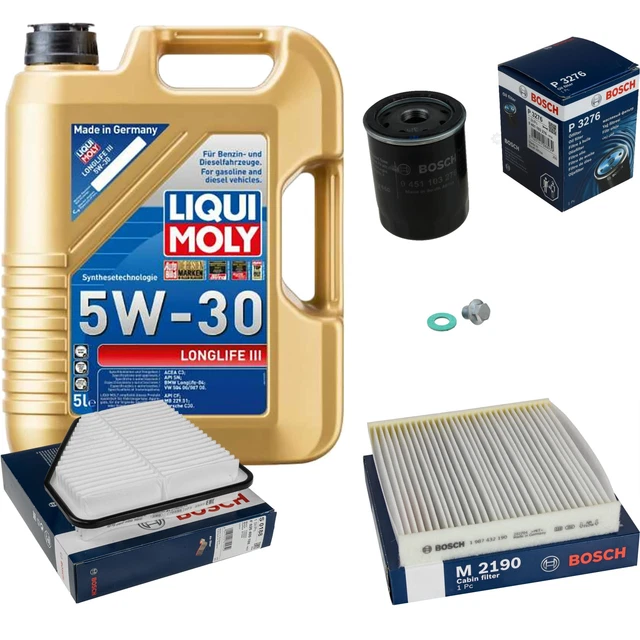 BOSCH INSPECTION SET 5 L Huile Liqui Moly Longlife 3 5W-30 pour Toyota Rav 4 III EUR 114,16 ...